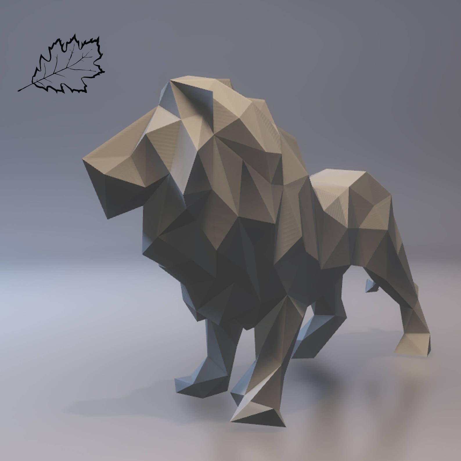 Papercraft Lion - Printable DIY Template 3D - PDF Download Low Poly ...