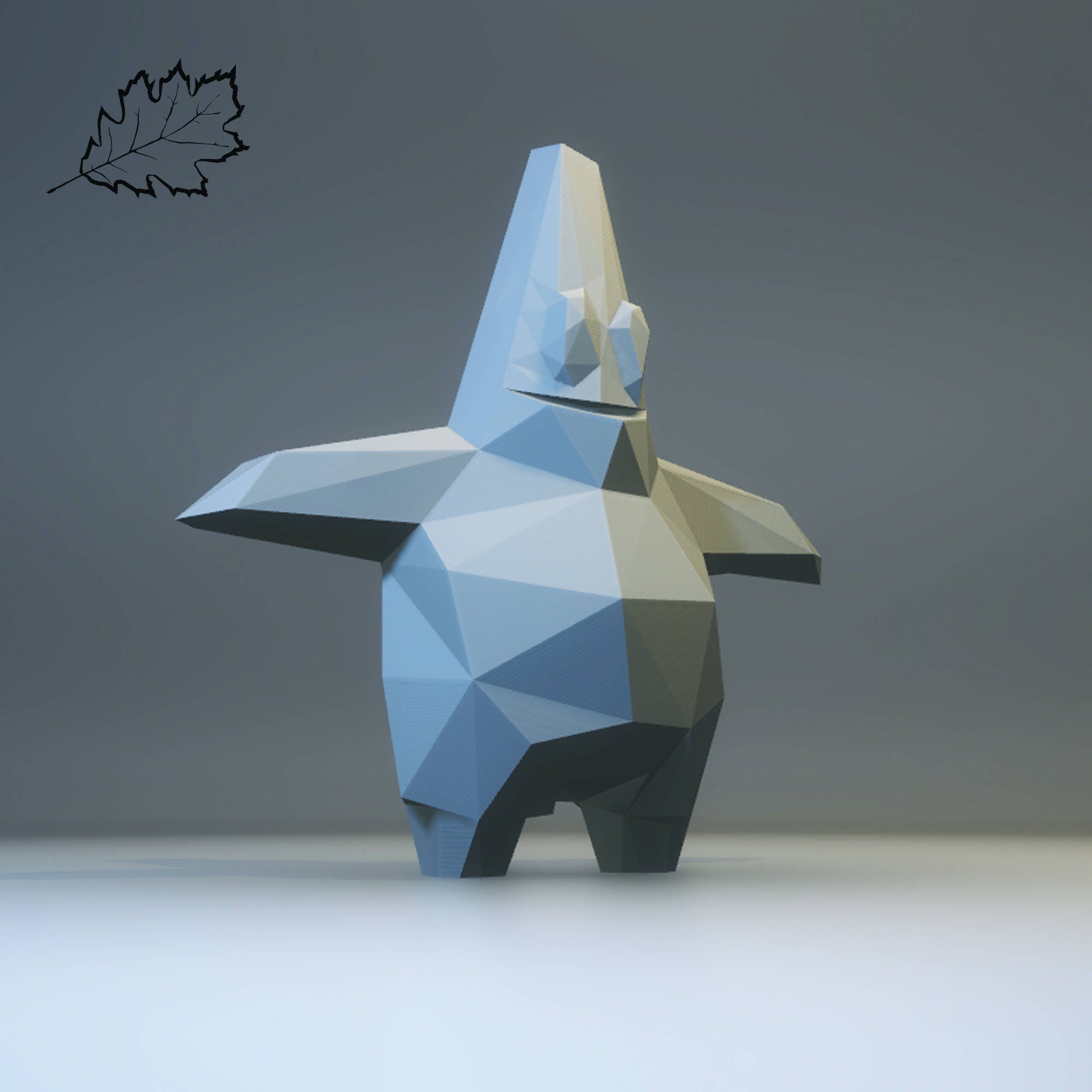 Spongebob Inspired Patrick Star Papercraft Sculpture. Low Poly | Etsy