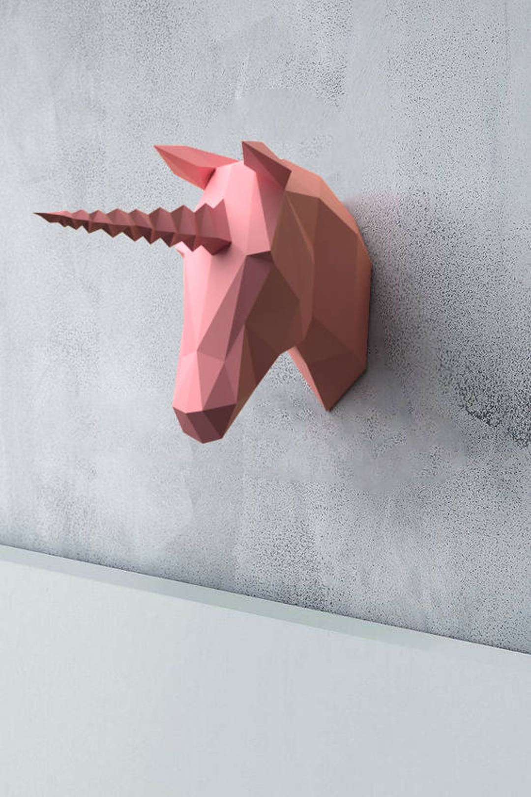 UNICORN TROPHY DIY 3D Papercraft Pdf Paper Sculpture, Paper Animal Head ...