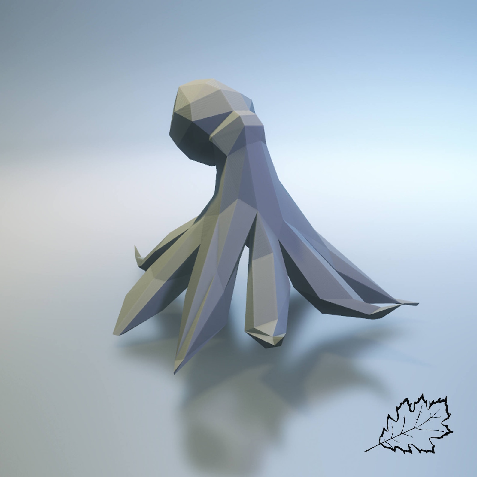 Majestic Papercraft Octopus. Low Poly Papercraft. 3D Origami ...