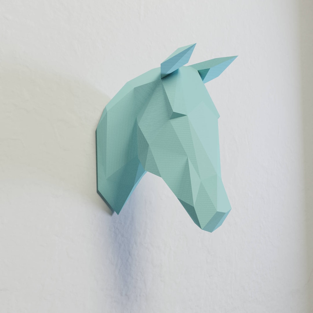Pdf Papercraft Horse Trophy. Low Poly Sculpture. DIY Paper Sculpture ...