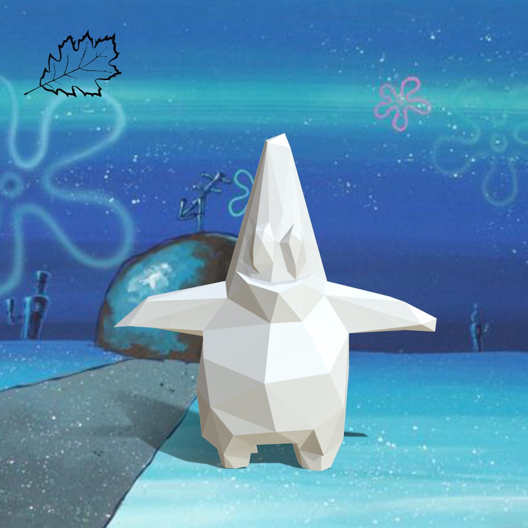 Spongebob Inspired Patrick Star Papercraft Sculpture. Low Poly 3D DIY ...