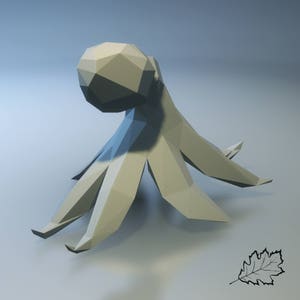 Majestic Papercraft Octopus. Low Poly Papercraft. 3D Origami ...