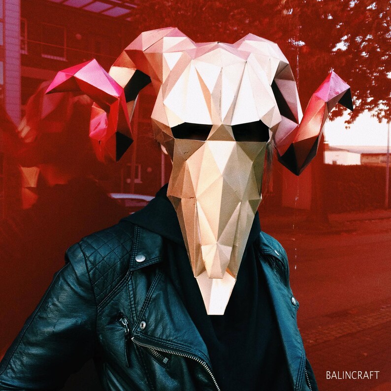 RAM MASK. demon/devil/skull Mask Low Poly 3d Diy Papercraft - Etsy