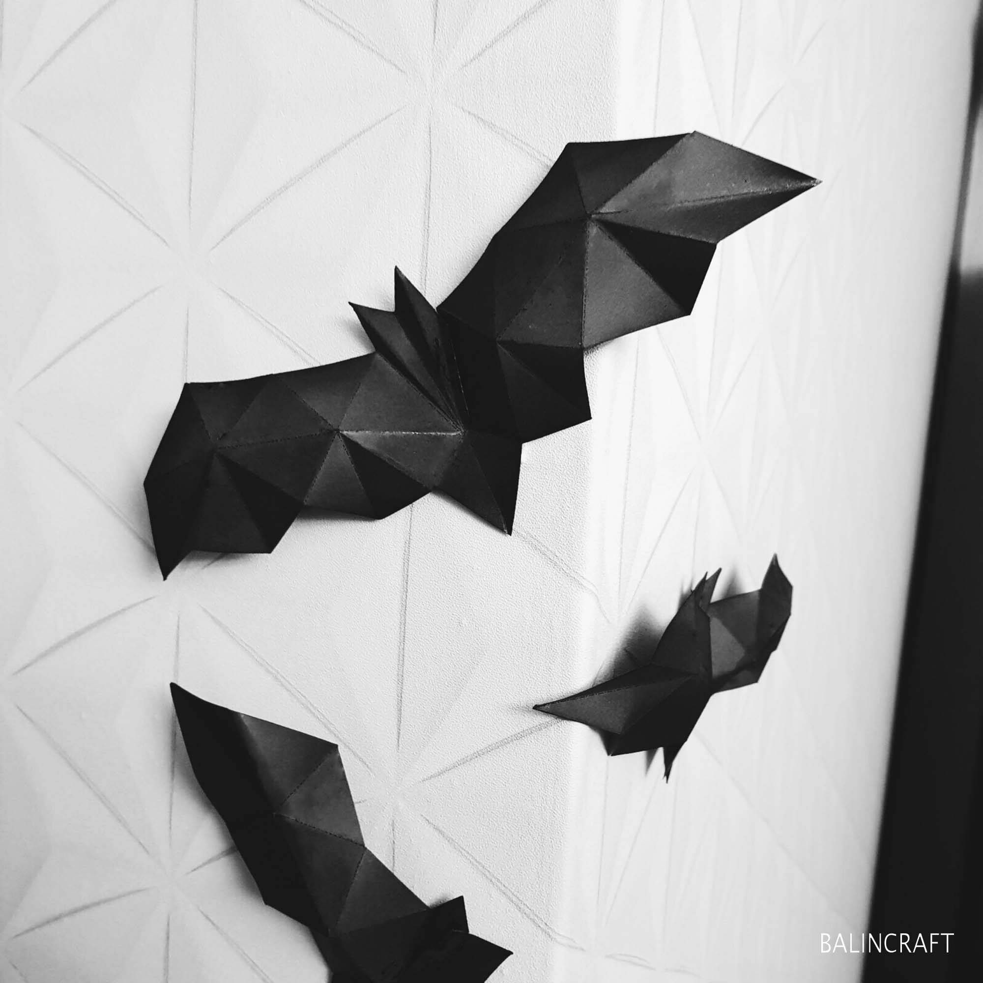 BAT- Low Poly DIY 3D Paper Papercraft Template - Day of the Dead ...