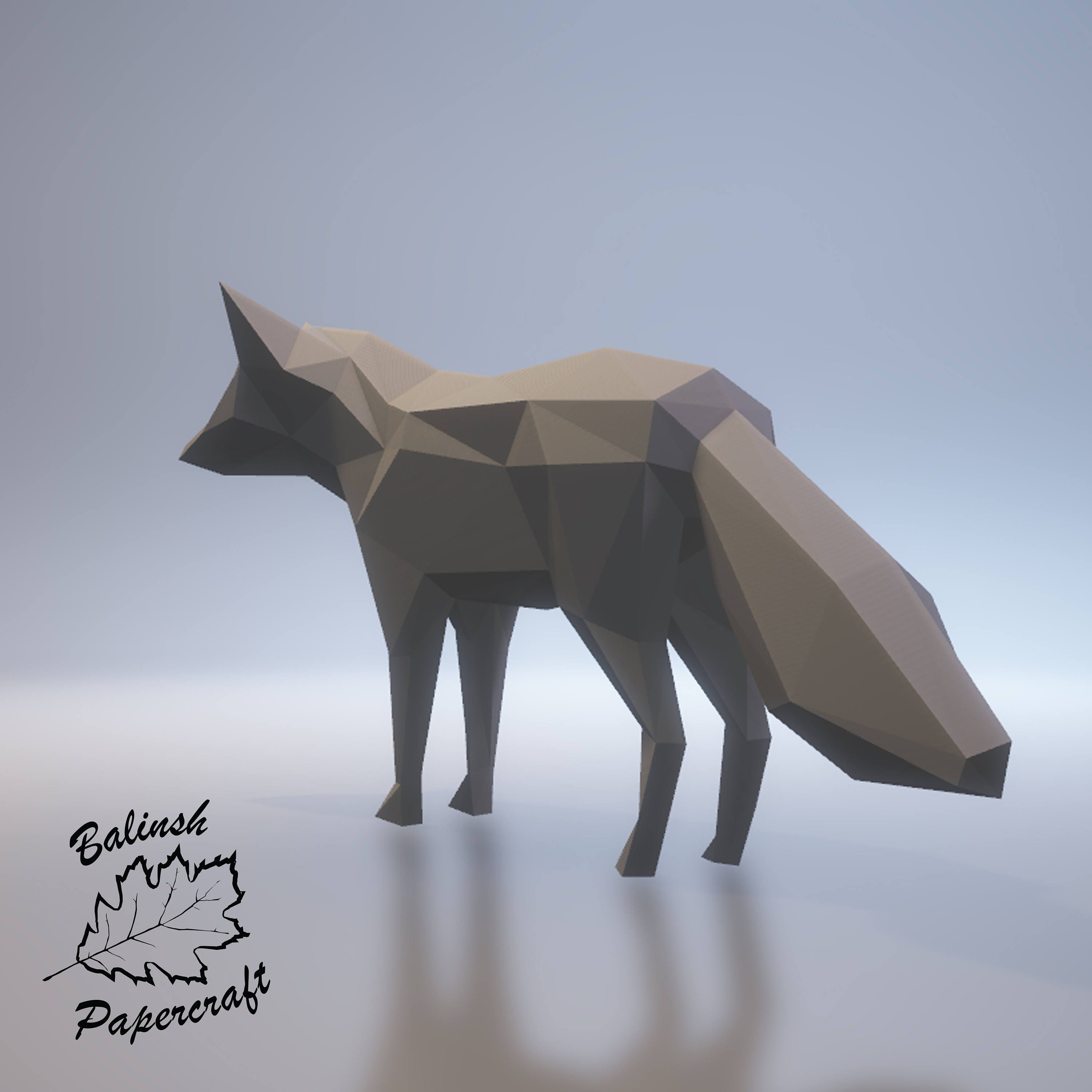 FOX DIY 3D papercraft PDF paper sculpture template origami | Etsy