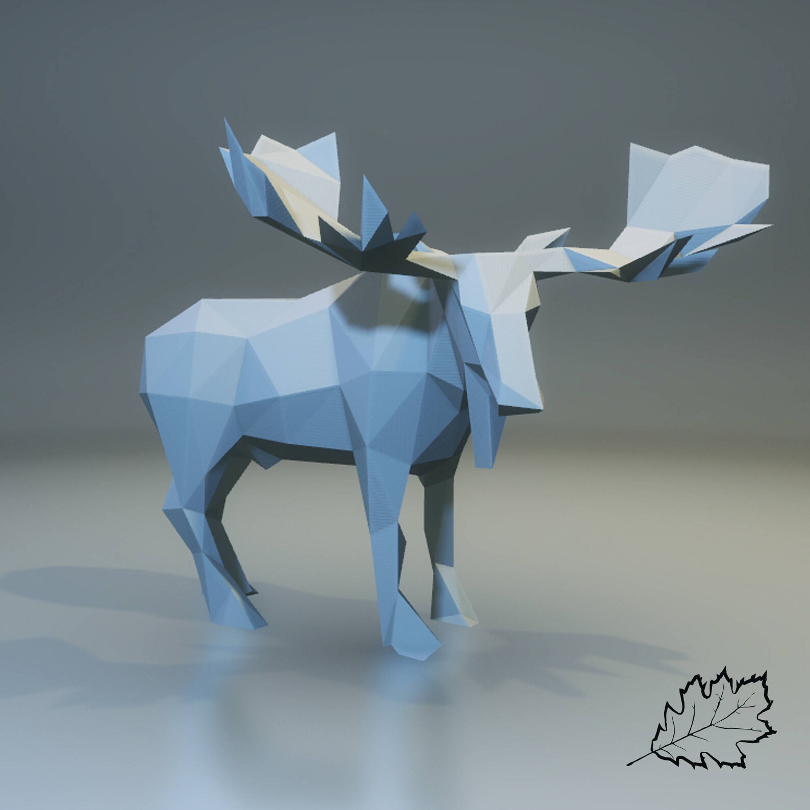 Pdf Papercraft Moose. Low Poly Sculpture. DIY Paper 3D Sculpture, 3D ...