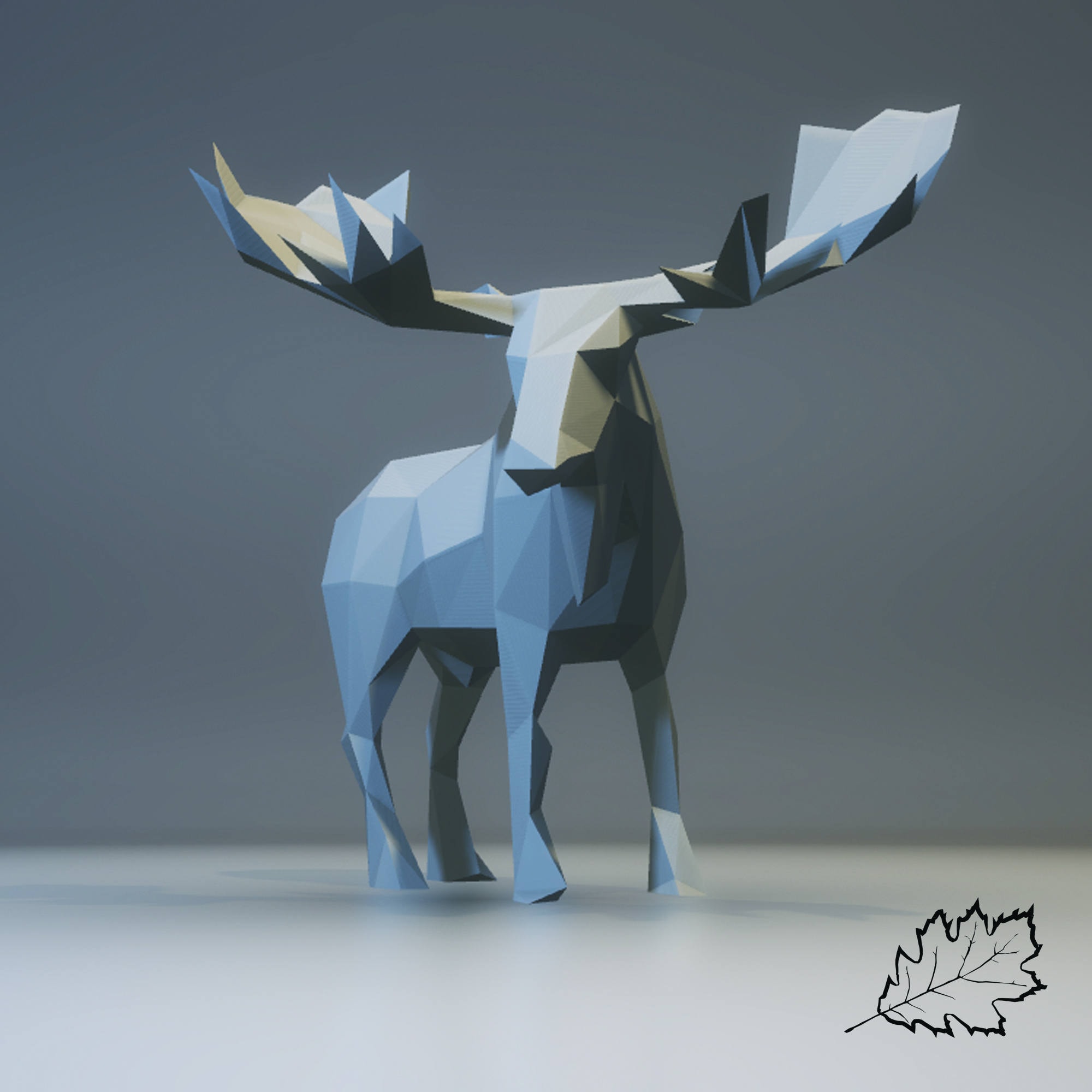 Pdf Papercraft Moose. Low Poly Sculpture. DIY Paper 3D Sculpture, 3D ...