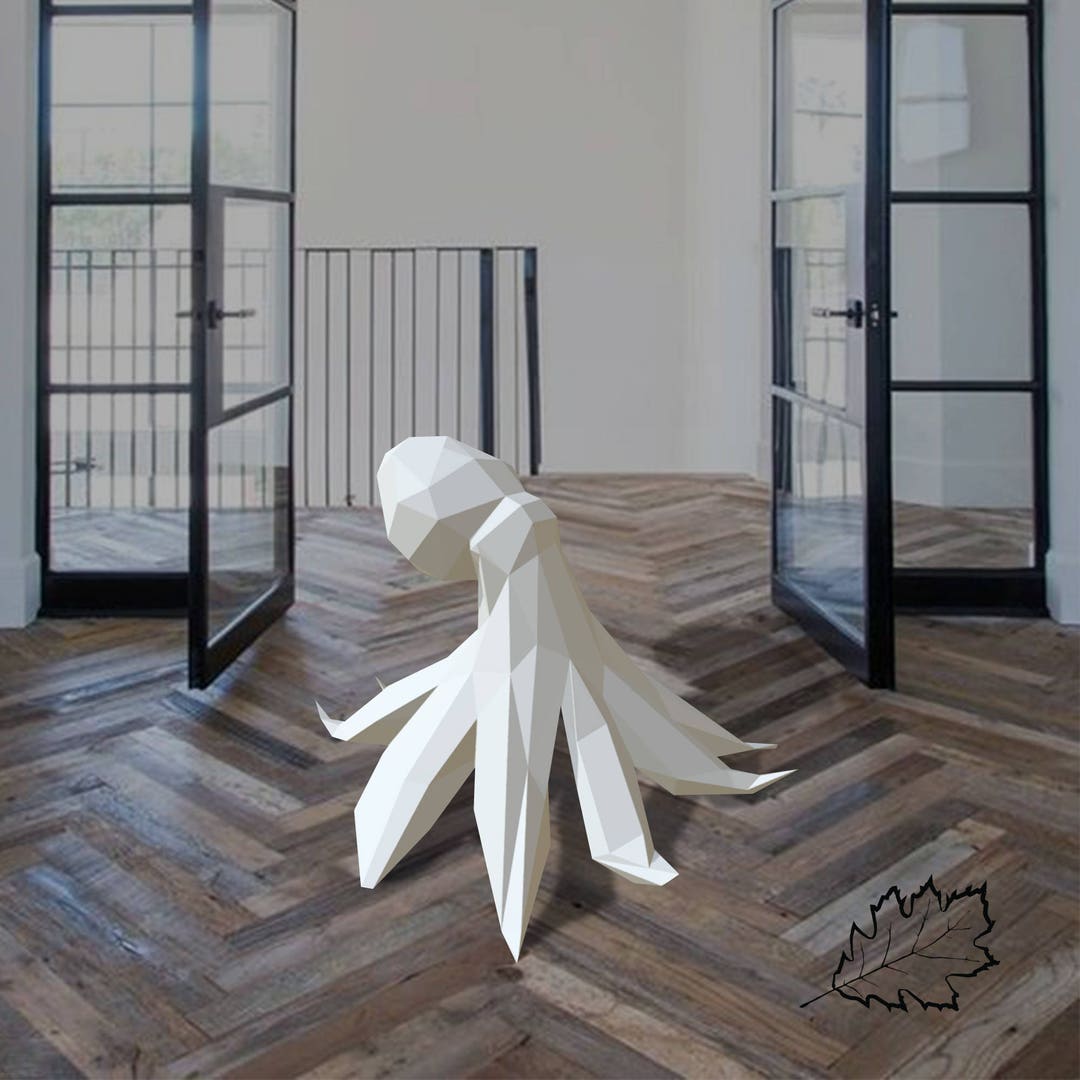 Majestic Papercraft Octopus. Low Poly Papercraft. 3D Origami ...