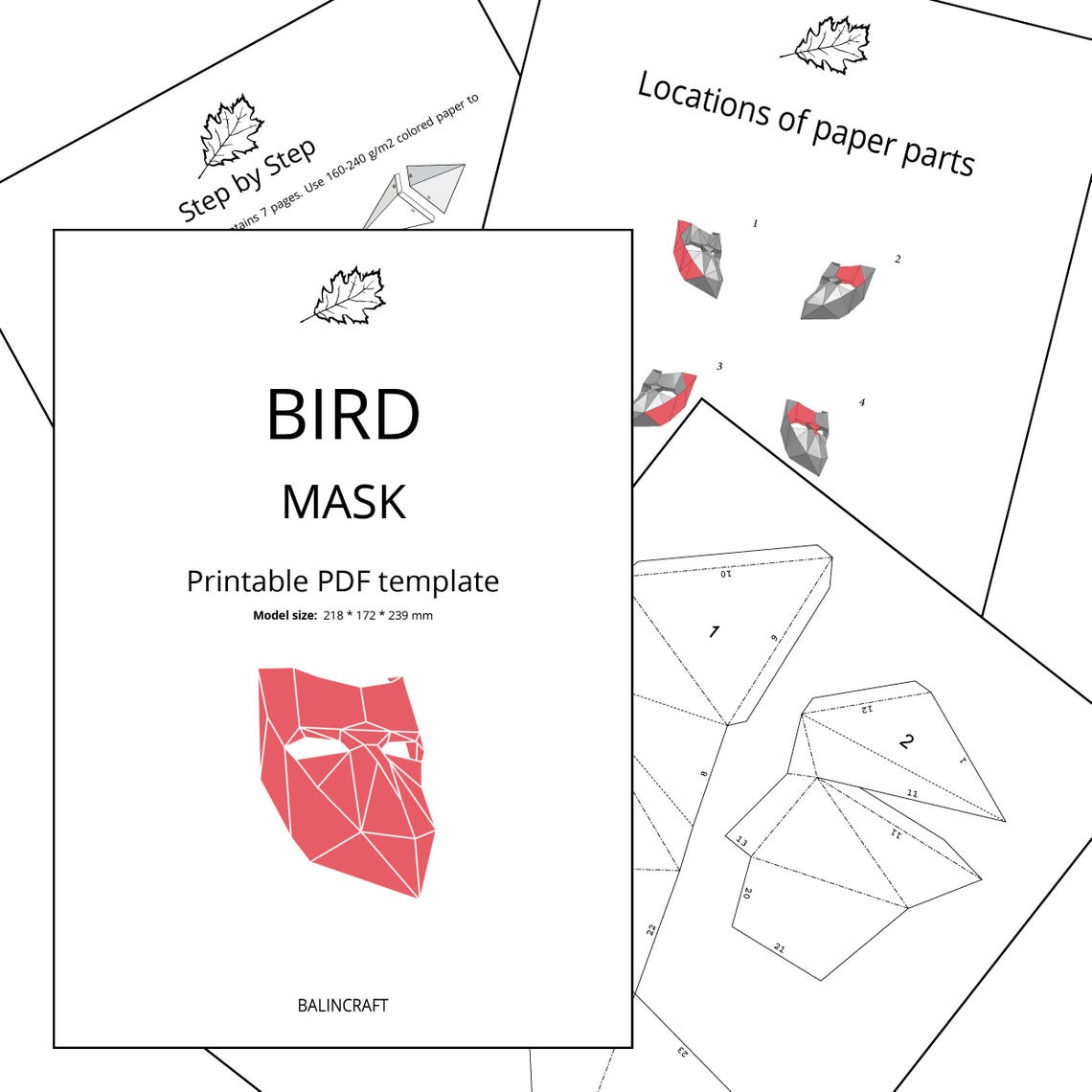 BIRD MASK. Papercraft 3d Papercraft Template Hand Low Poly - Etsy
