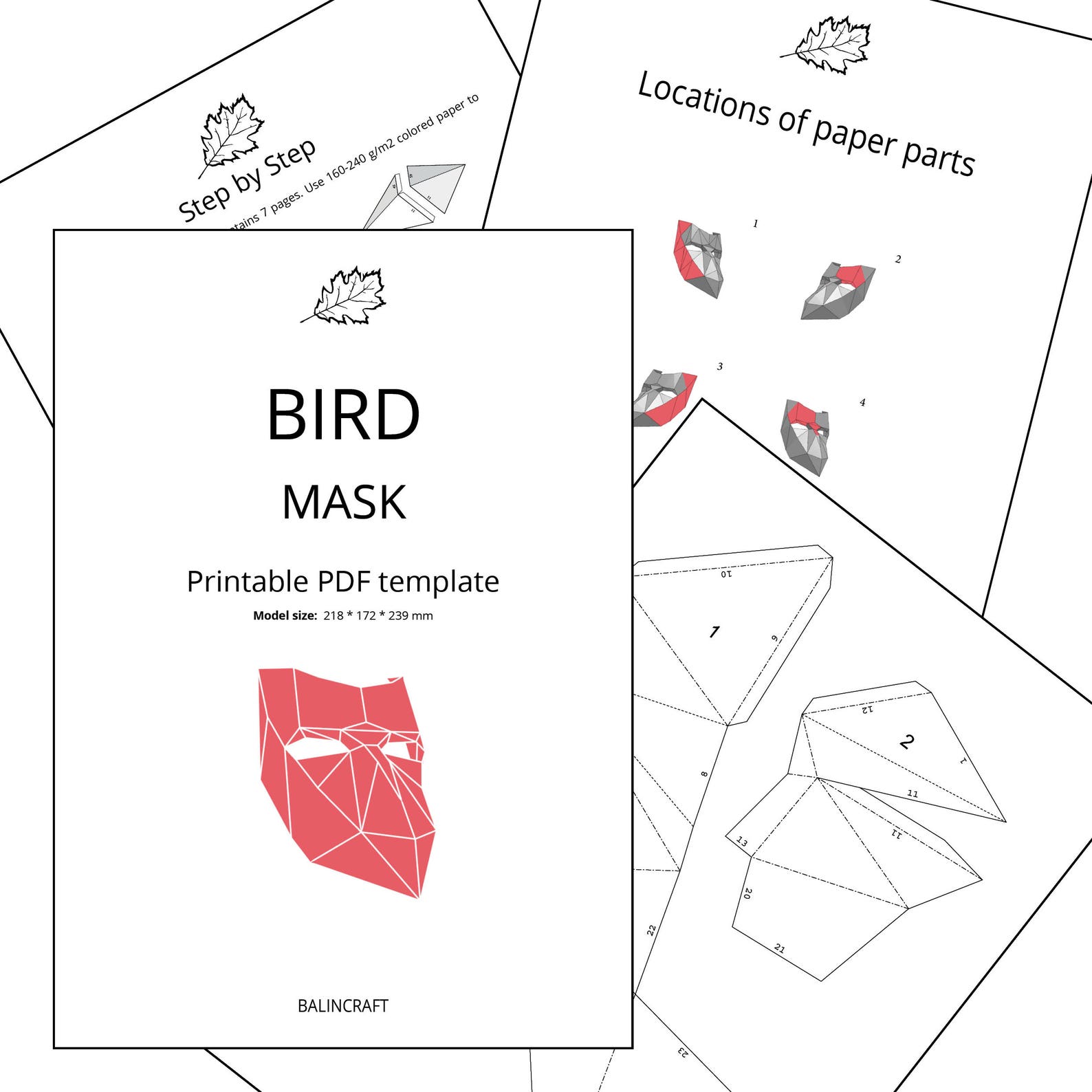 BIRD MASK. Papercraft 3d Papercraft Template Hand Low Poly - Etsy