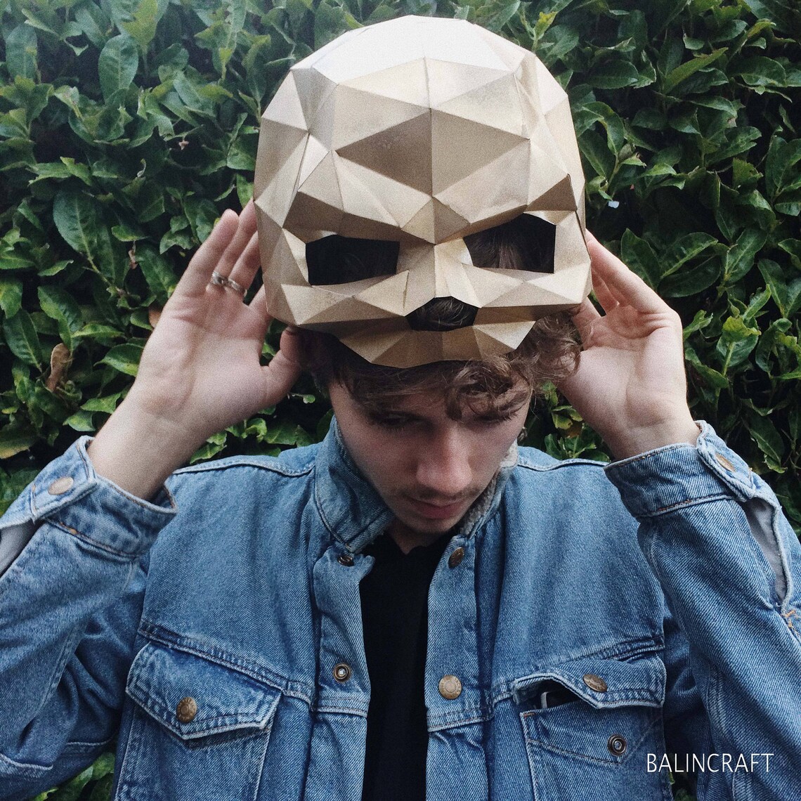 SKULL MASK. Low Poly 3D Papercraft Mask. Printable DIY | Etsy
