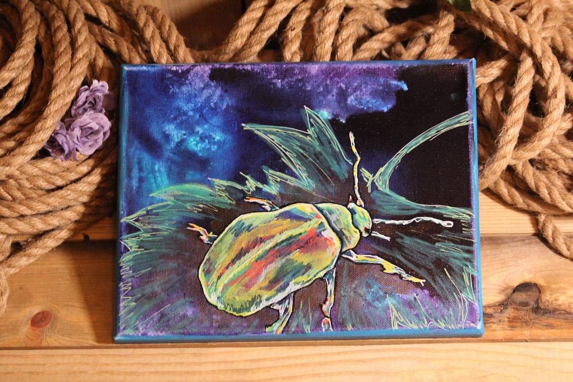 Colorful Beetle Painting - Etsy