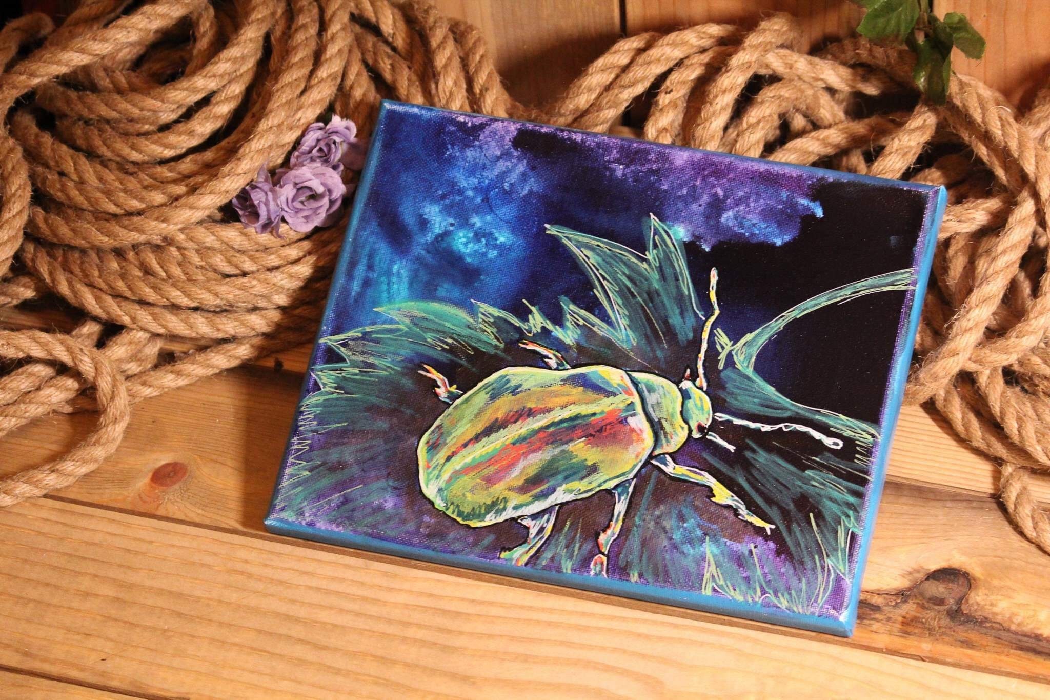 Colorful Beetle Painting - Etsy