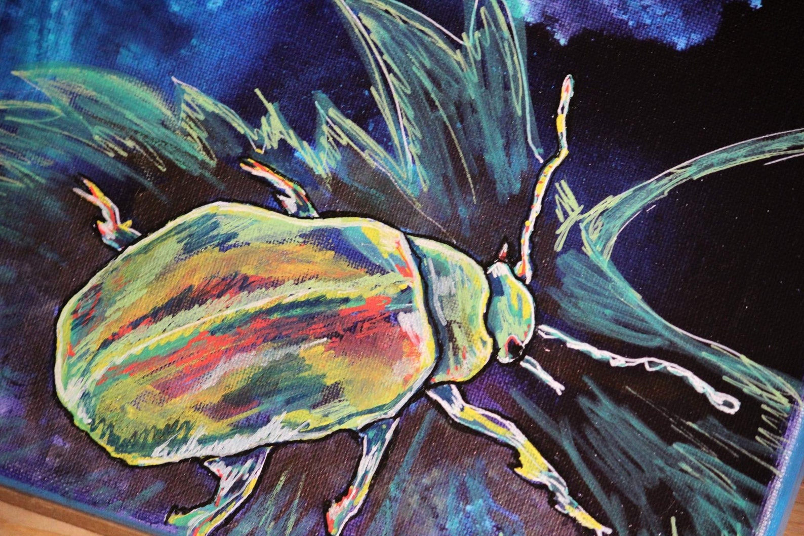 Colorful Beetle Painting - Etsy