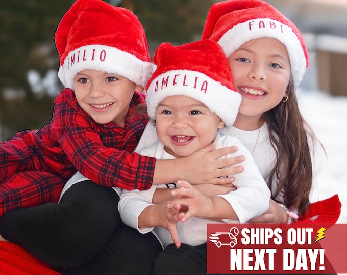 Kid's Santa Hat With Name - Personalized Santa Hat for Child ...