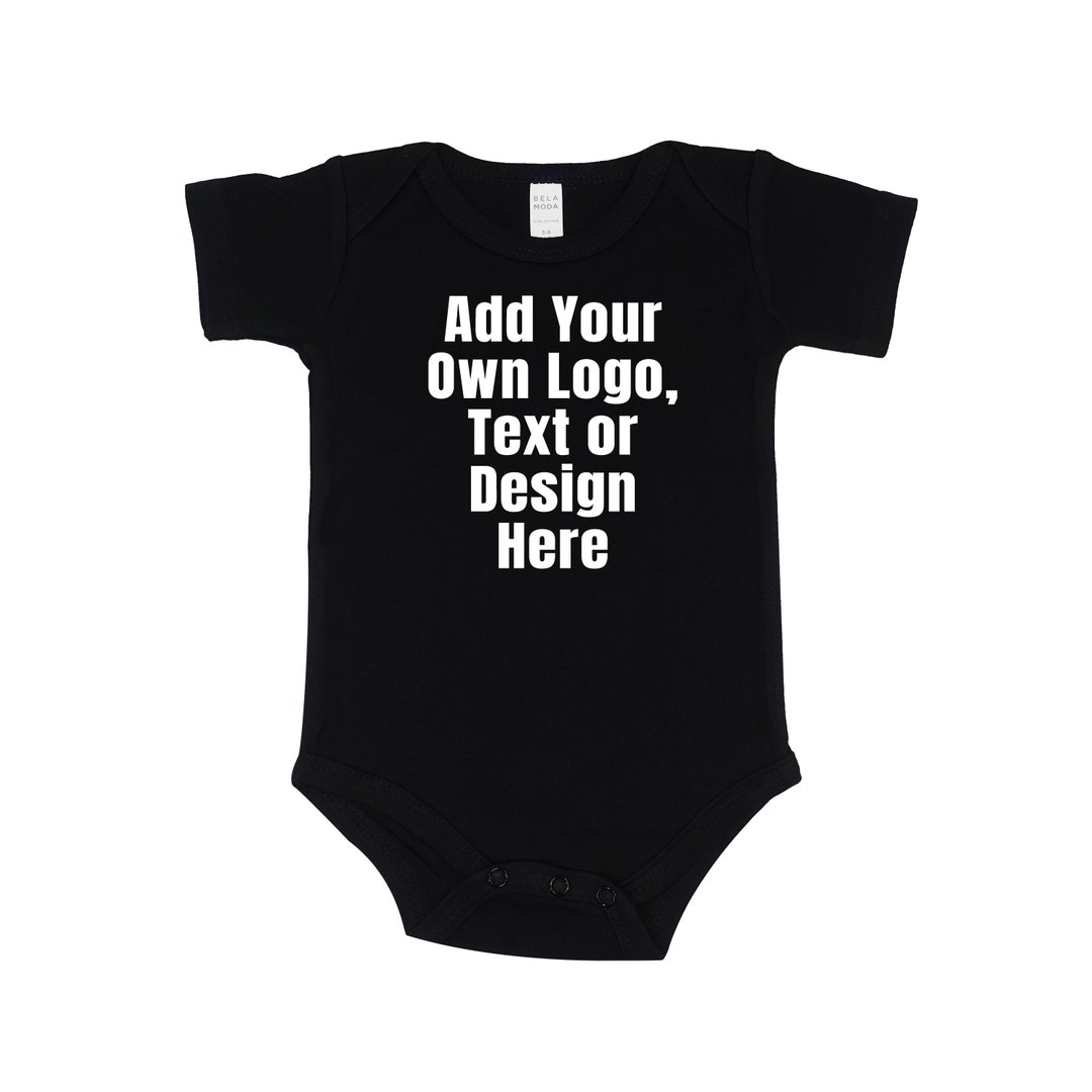 Custom Black Baby Shirt | Personalized Bodysuits | Black Baby Bodysuit ...