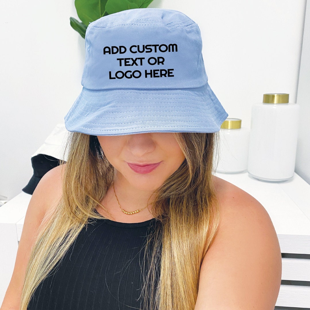 Custom Print Bucket Hat: Personalized Text & Logo - Etsy