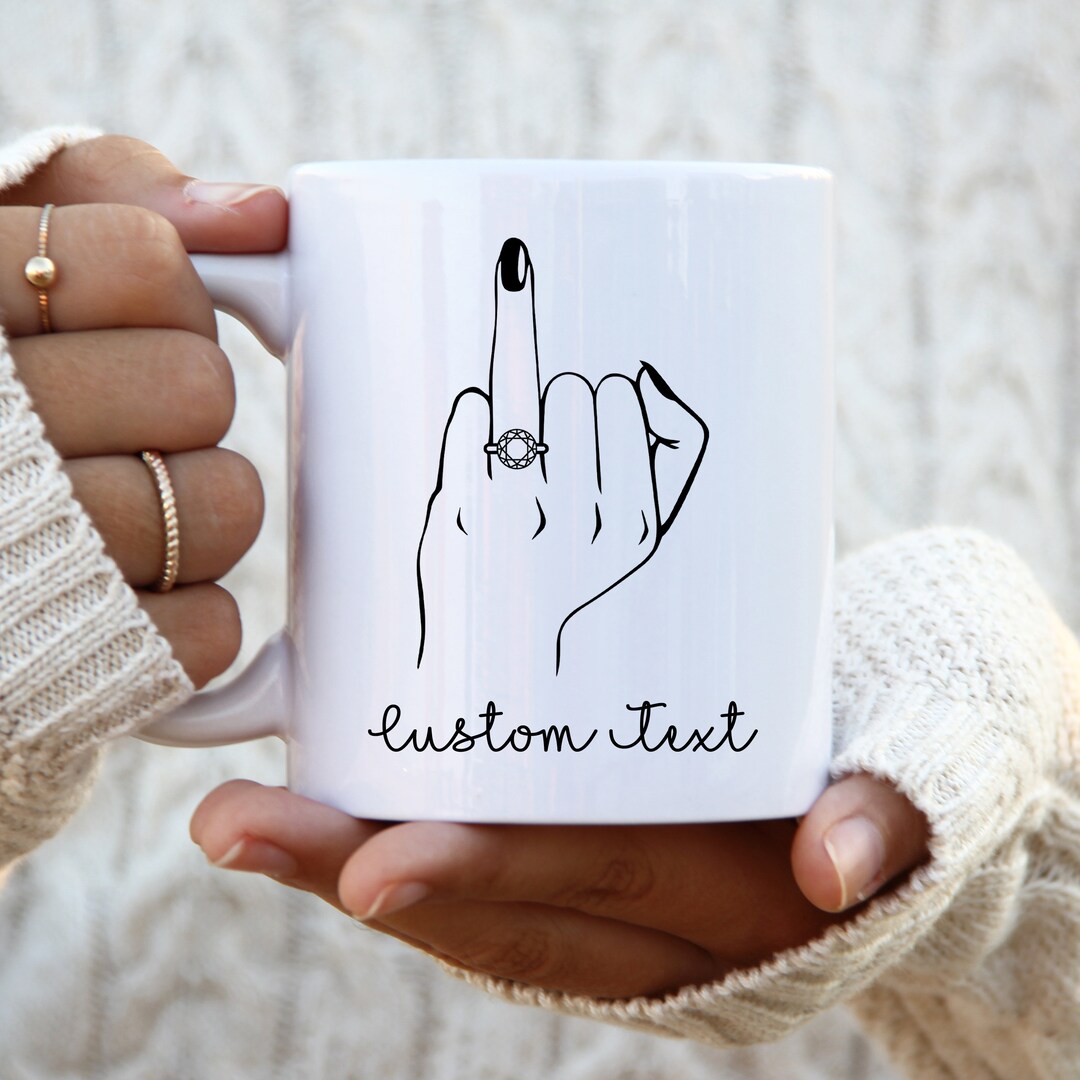 Personalized Engaged Mug Ring Finger Mug Custom Engagement Mug Wedding ...
