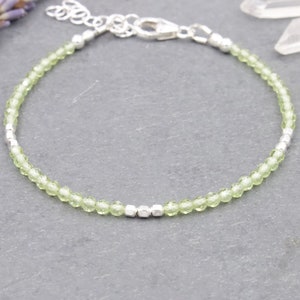 August Birthstone Bracelet Peridot Gemstone Jewelry Beaded - Etsy