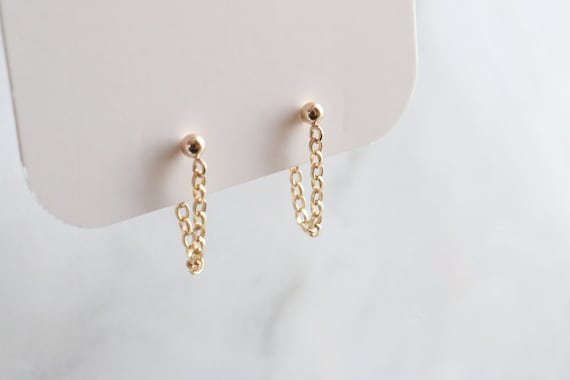 Stud front dangle back earrings store