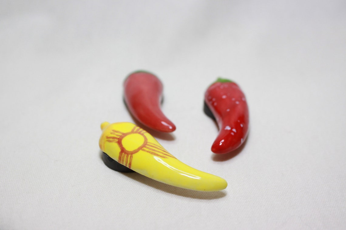 Small Ceramic Chile Pepper Magnet Red Chile Green Chile New - Etsy