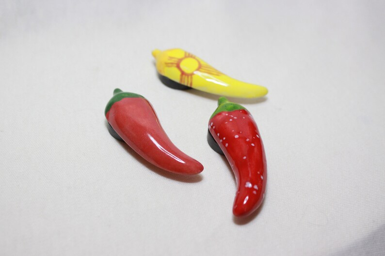 Small Ceramic Chile Pepper Magnet - Red Chile Green Chile New Mexico ...