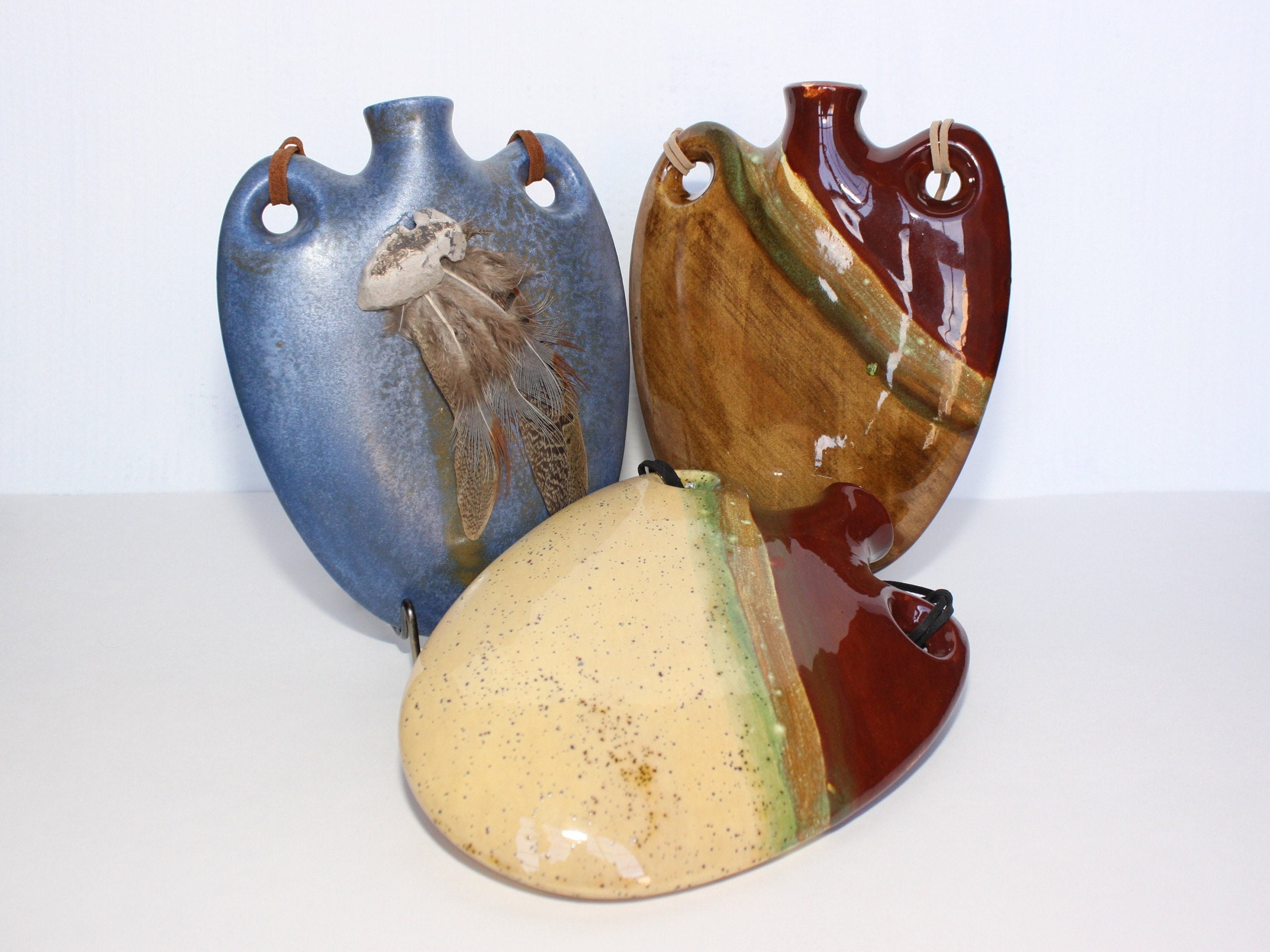 Ceramic Hanging Canteen - Hanging Pottery Vase, Ceramic Desert ...