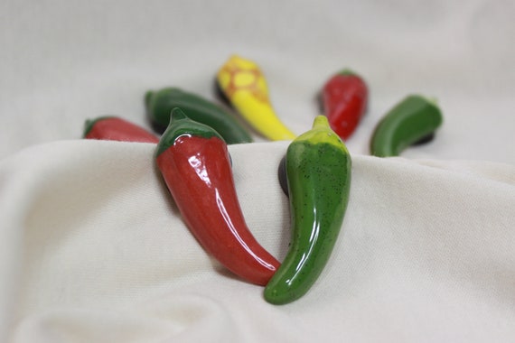 Small Ceramic Chile Pepper Magnet Red Chile Green Chile New - Etsy