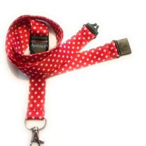 Spirius Polka Dot Red Lanyard Neck Strap With Metal Clip & - Etsy