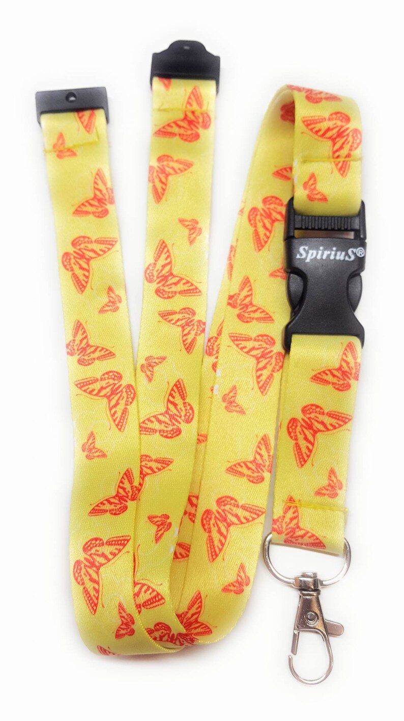 Spirius Yellow Butterfly Lanyard Neck Strap With Metal Clip - Etsy