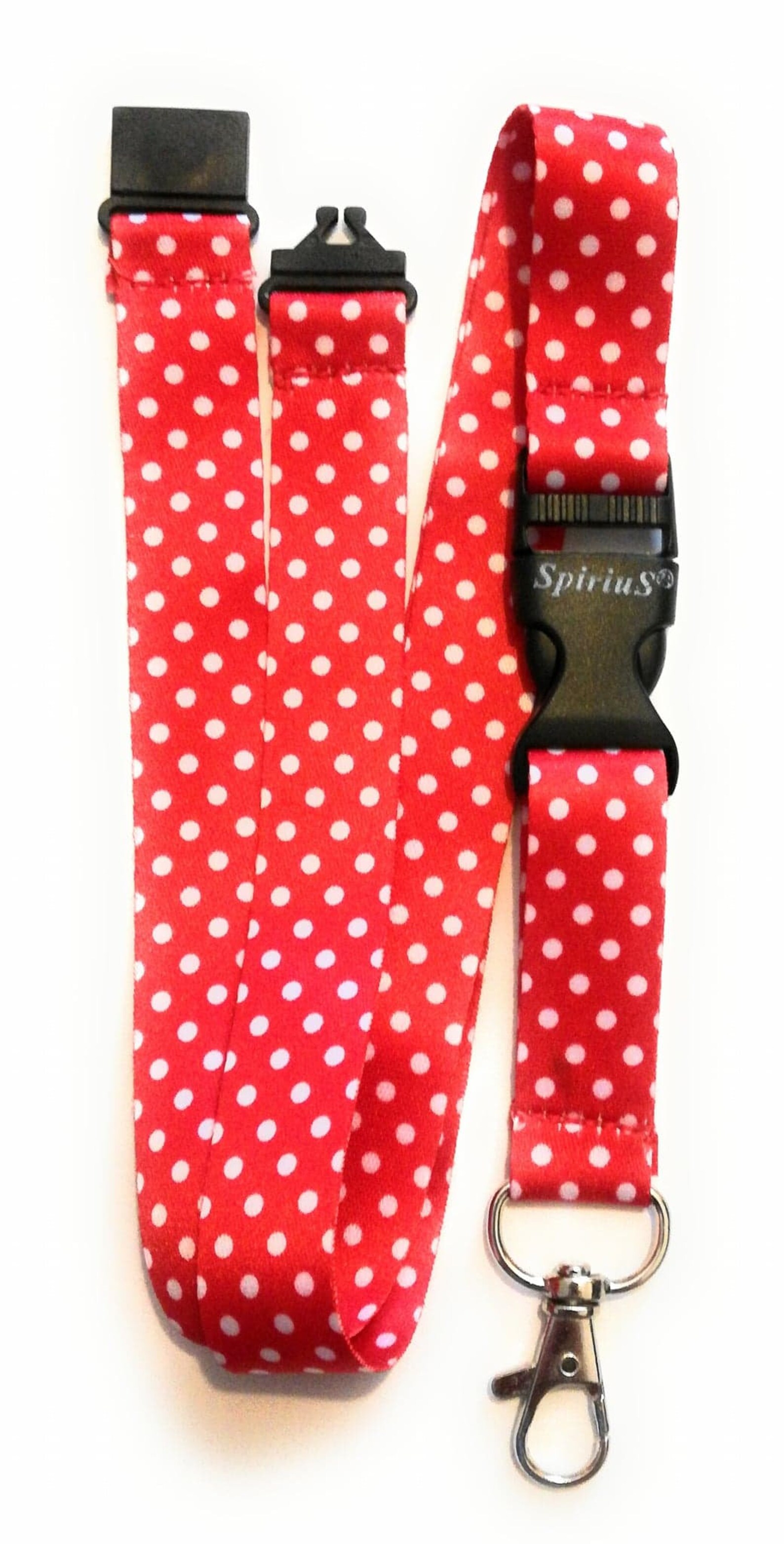 Spirius Polka Dot Red Lanyard Neck Strap With Metal Clip & - Etsy