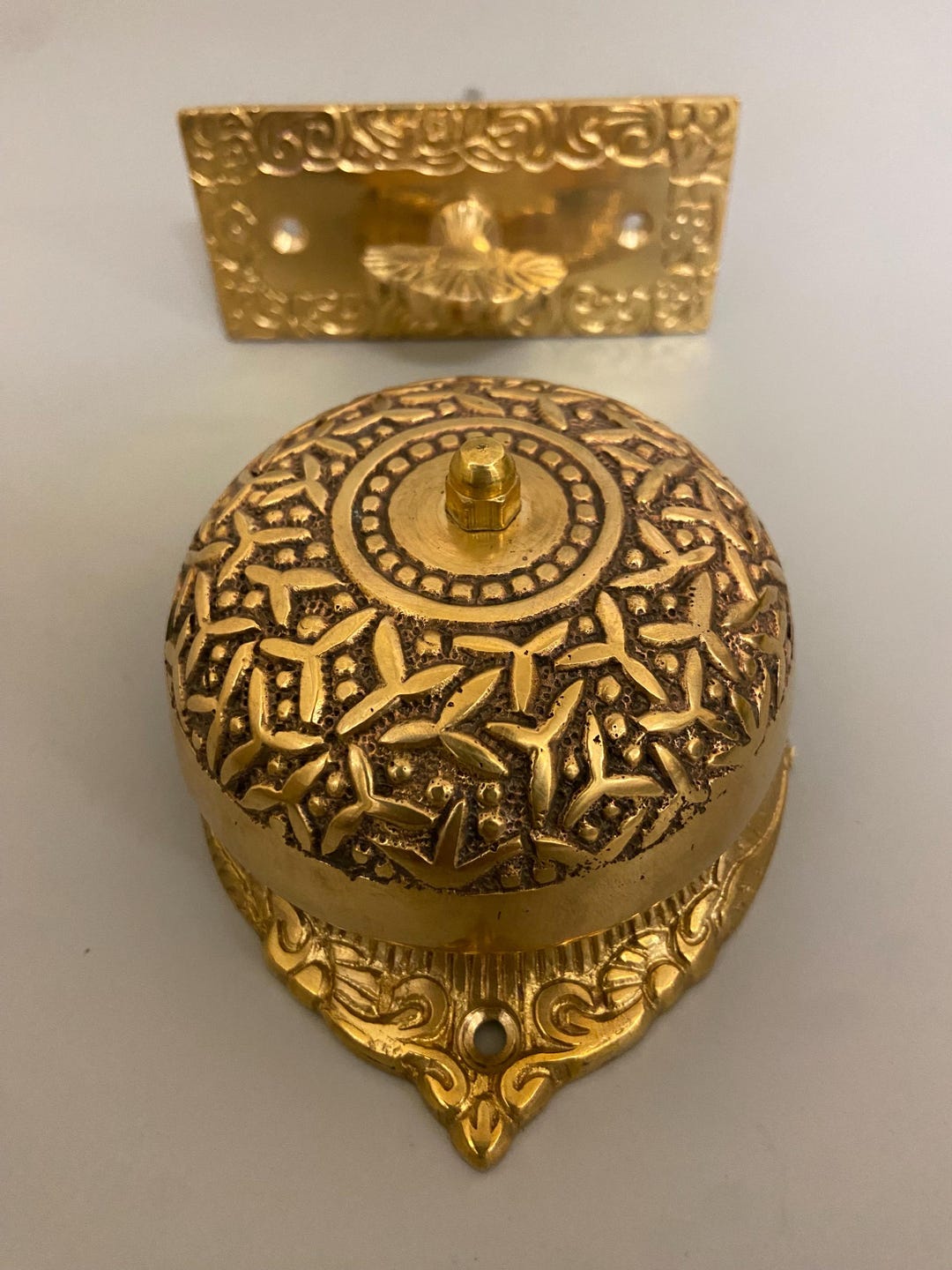 Polished Brass Twist Doorbell: Victorian Edwardian Style - Etsy