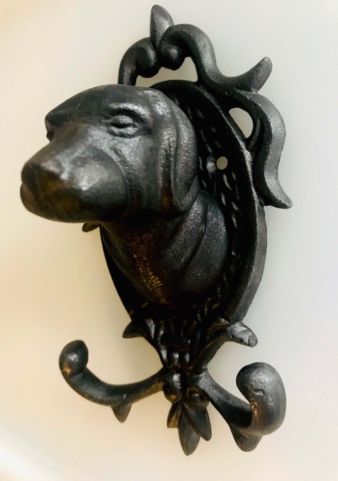 Cast Iron Labrador Dog Double Coat Hook: Rustic Towel/robe Hanger - Etsy