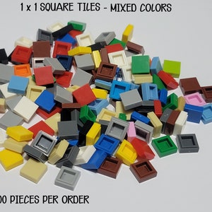 Blocks 100 Pieces 1x1 SQUARE Tiles for Lego Mosaic Fits 1x1 Stud ...