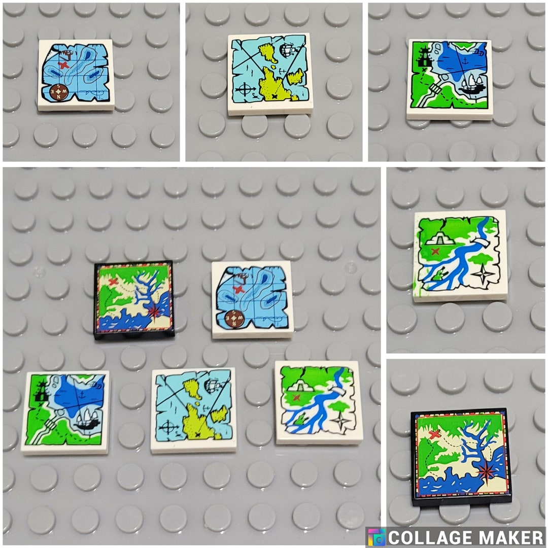 Blocks 5 Pieces 2x2 Tiles Treasure Maps - Etsy