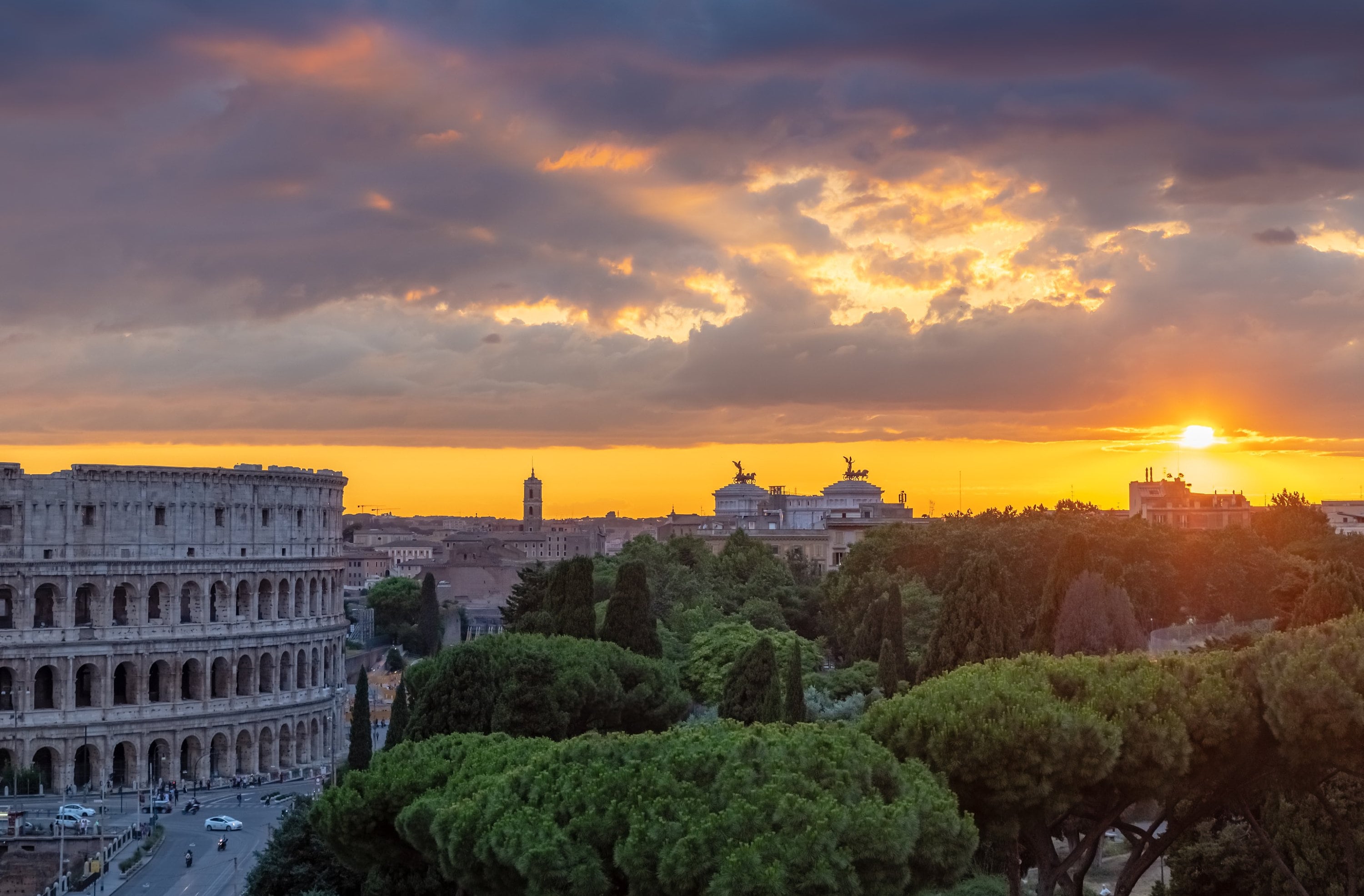 Colosseum At Sunset
