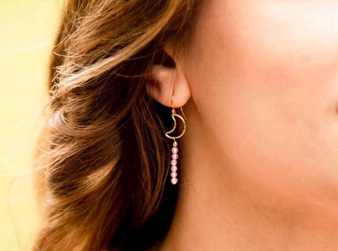 Crescent Moon Pink Wand Earrings Moon Stick Scepter Magical Girl 90s ...