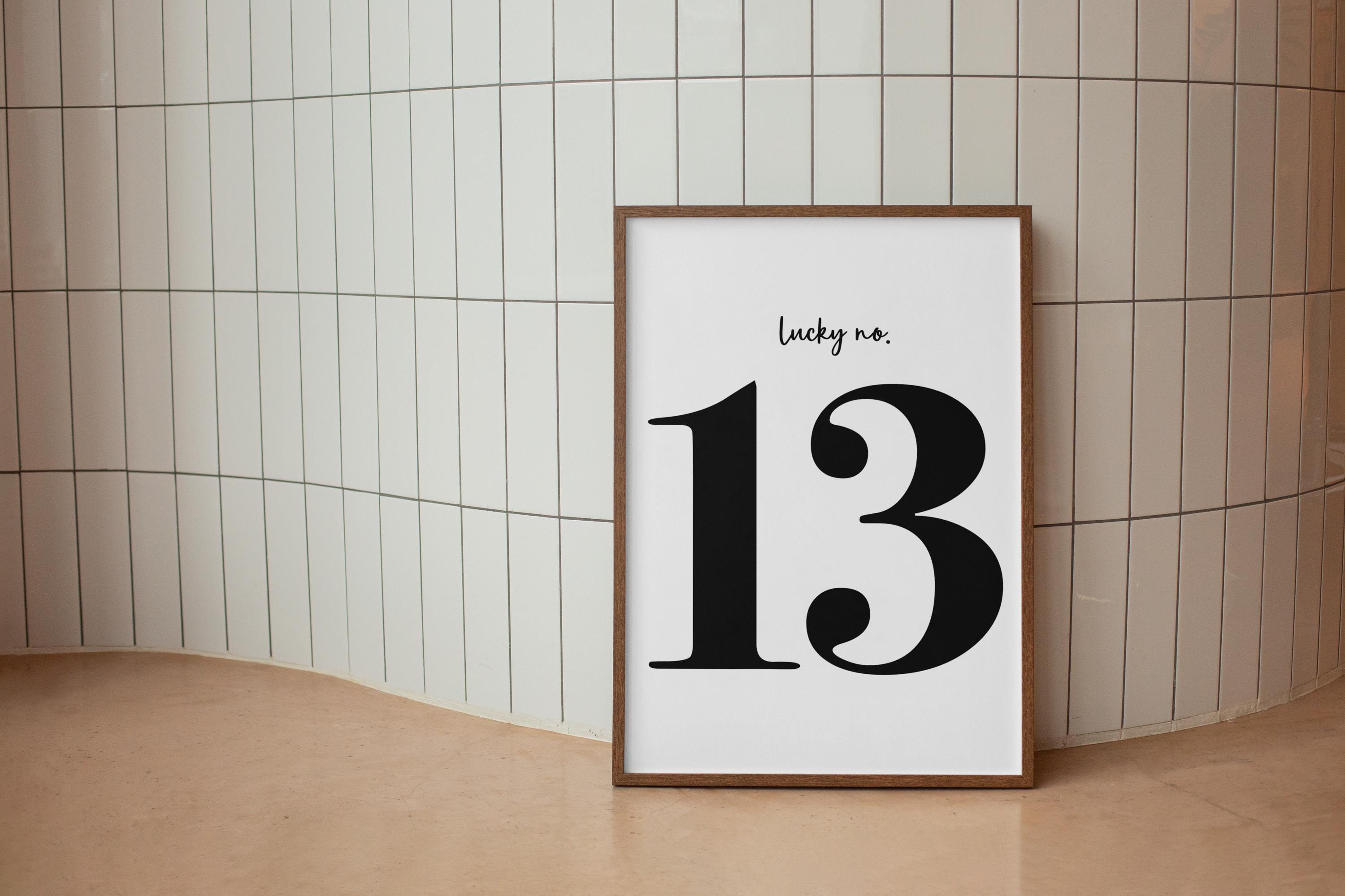 Lucky Number 13 Print: Bold Scandi Typography (digital Download) - Etsy