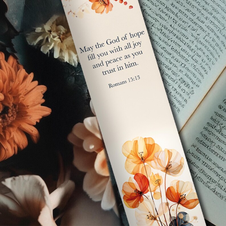 Floral Bible Verse Bookmarks: Inspirational Watercolor Prints (digital ...