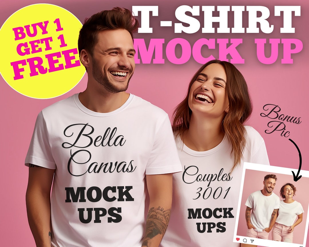 Couples T-shirt Mock up 3001 WHITE TSHIRT Men Mockups 2023 - Etsy