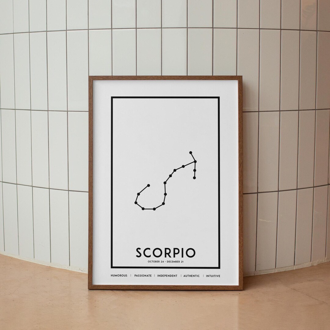 Scorpio Constellation Print: Minimalist Zodiac Line Art (instant ...