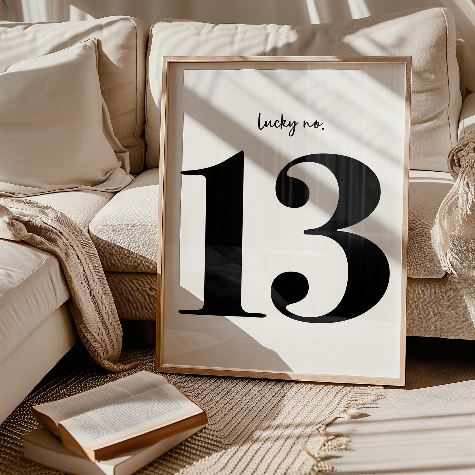 Lucky Number 13 Print: Bold Scandi Typography (digital Download) - Etsy
