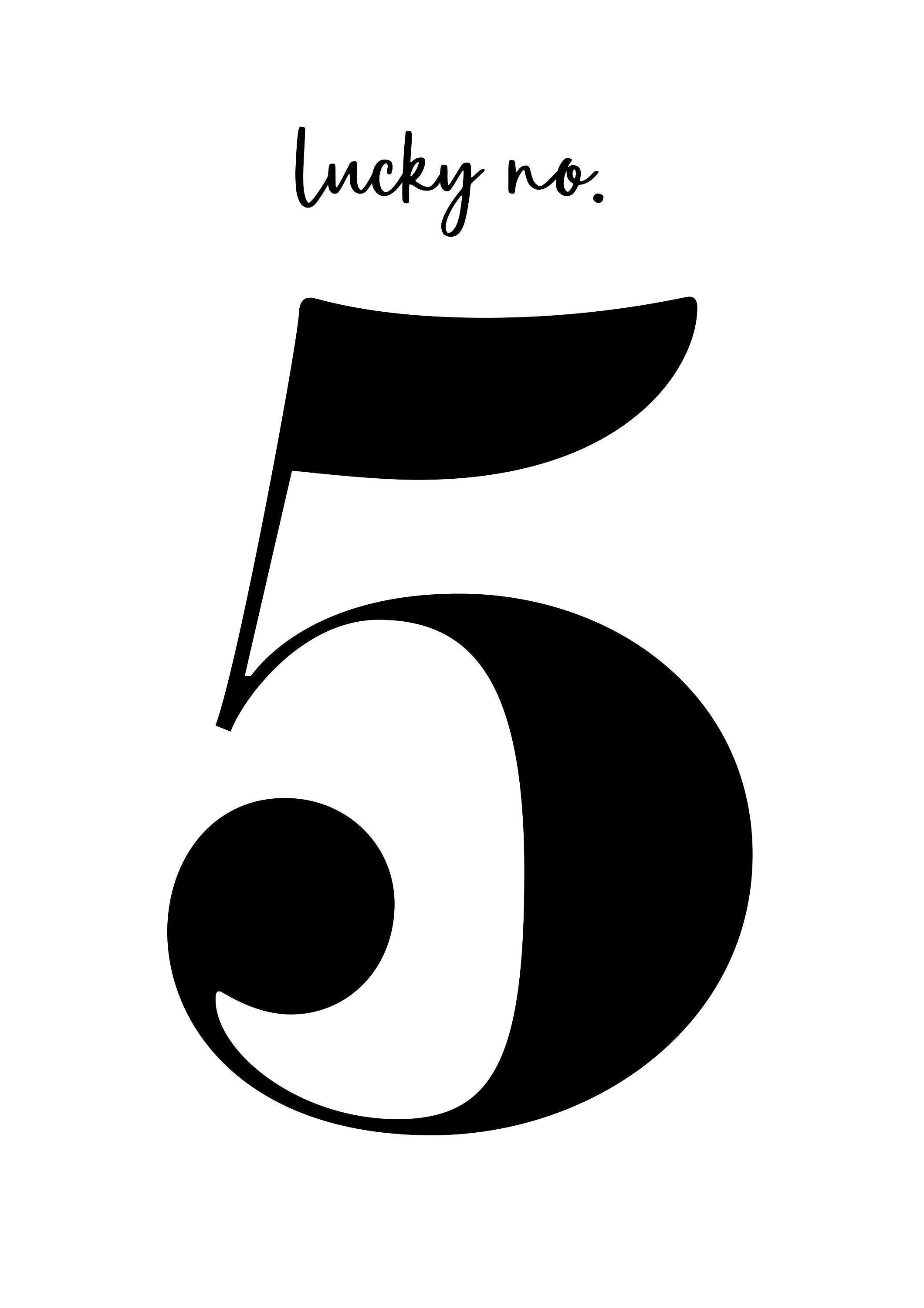 Five Clipart Black And White