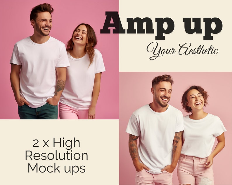 Couples T-shirt Mock up 3001 WHITE TSHIRT Men Mockups 2023 - Etsy