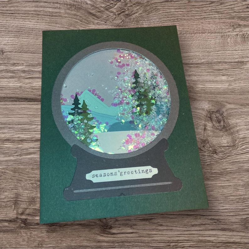 Snow Globe Shaker Holiday Card - Etsy