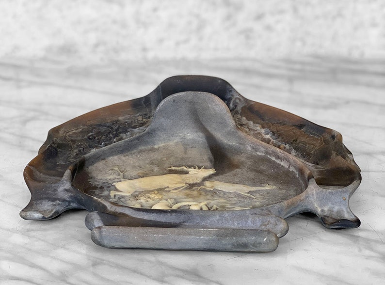 Vintage Traditional Stone Carved Stag Elk Motif Pen Rest - Etsy