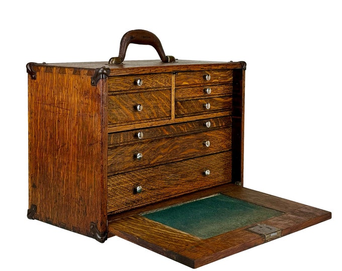 Antique Quartersawn Oak Machinist Chest Storage Tool Box - Etsy