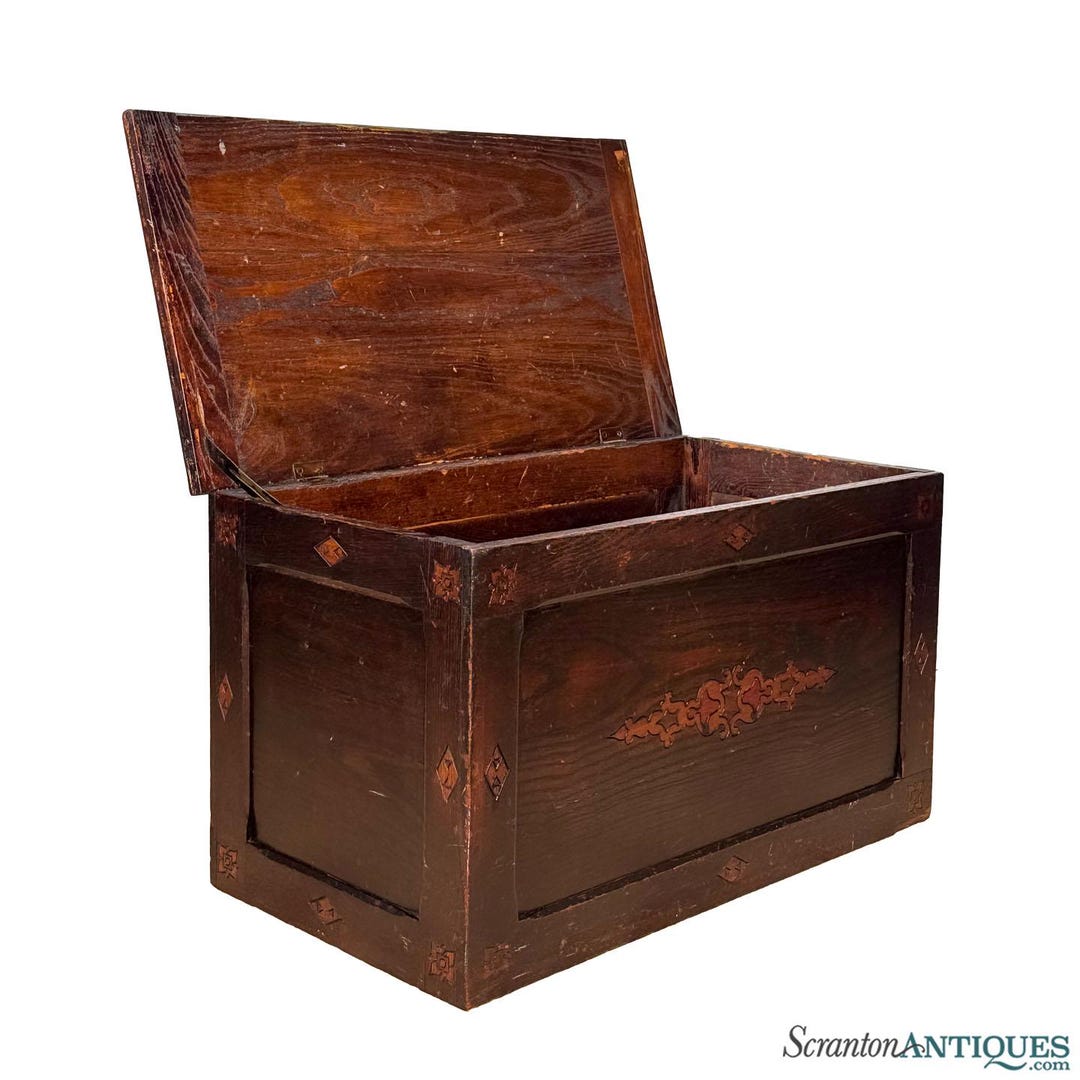 Antique Traditional Oak Storage Box Chest - Etsy