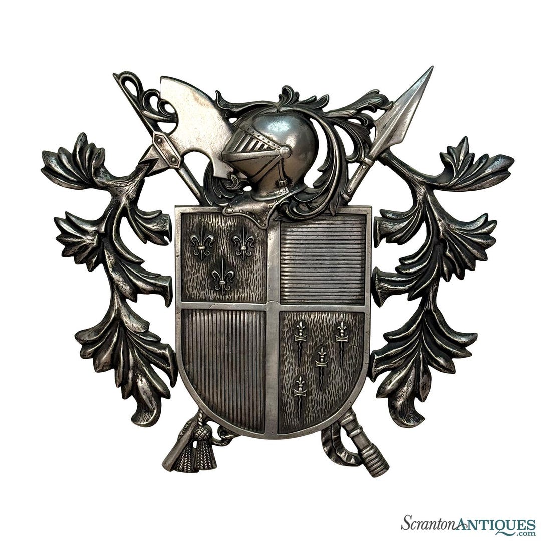 Vintage Medieval Knight Heraldry Cast Metal Coat of Arms Shield Wall ...